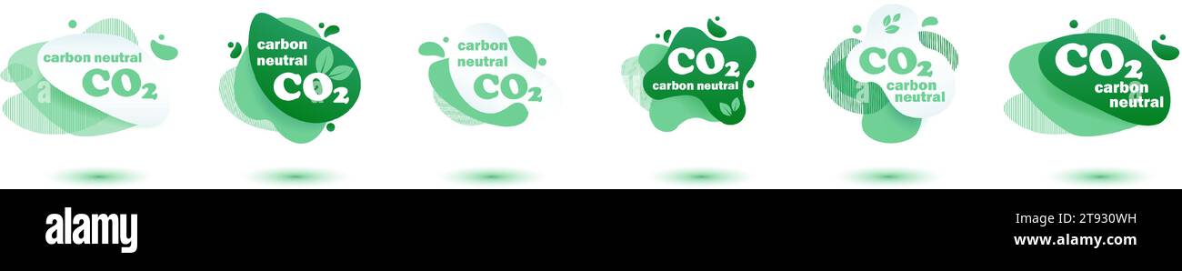 Neutral carbon CO2 stamp. Stiker neutral carbon dioxyde footprint Stock ...