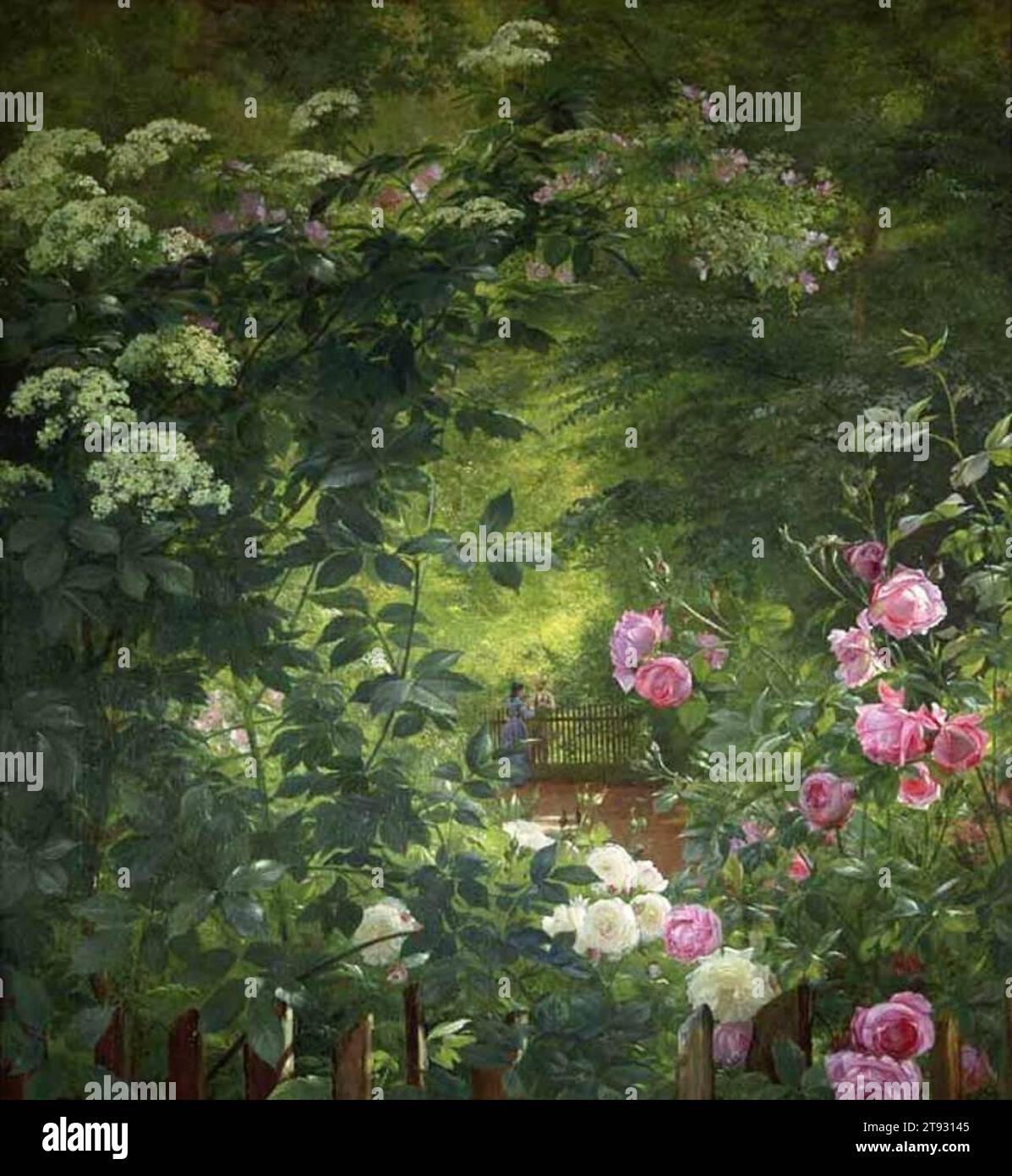 The Rose Garden 1877 by Carl Frederik Aagaard Stock Photo - Alamy