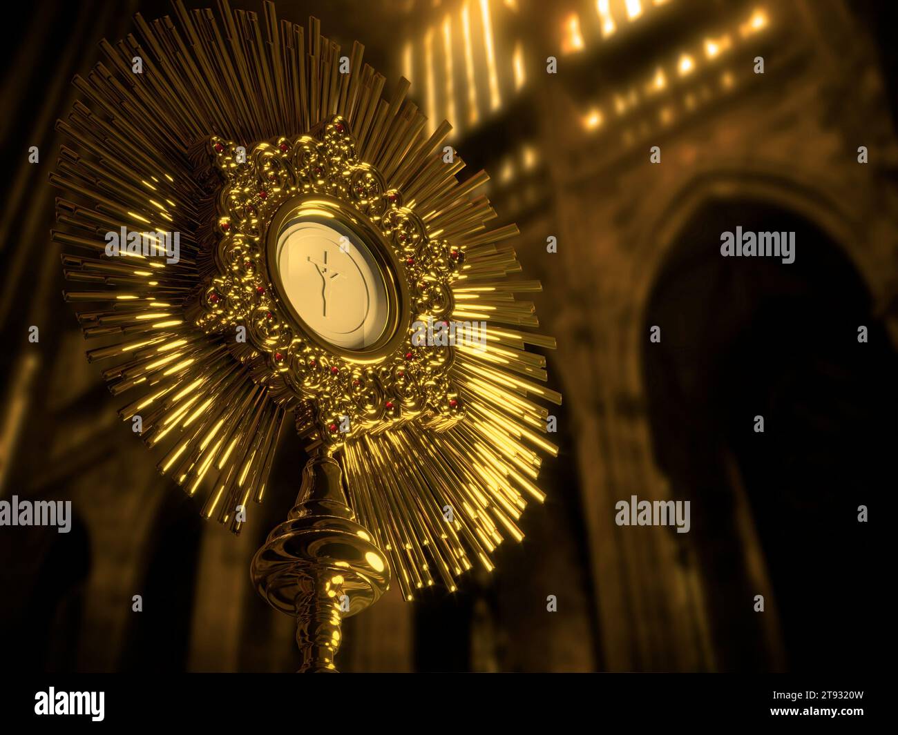 A monstrance containing the consecrated host, which is Our Lord Jesus ...