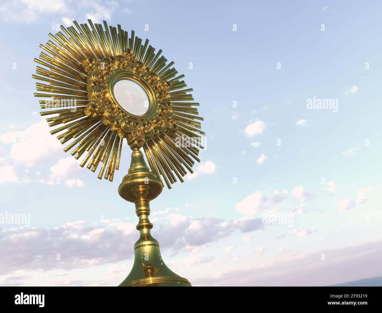 A monstrance containing the consecrated host, which is Our Lord Jesus ...