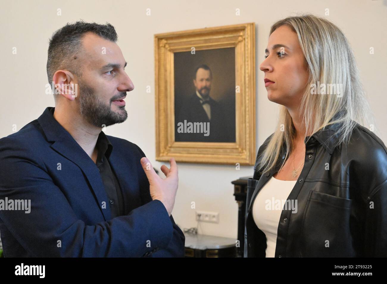 Brno, Czech Republic. 17th Nov, 2023. Head coach of the Czech Republic ...