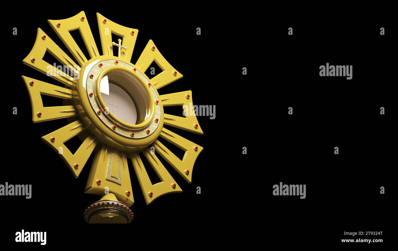 A monstrance containing the consecrated host, which is Our Lord Jesus ...