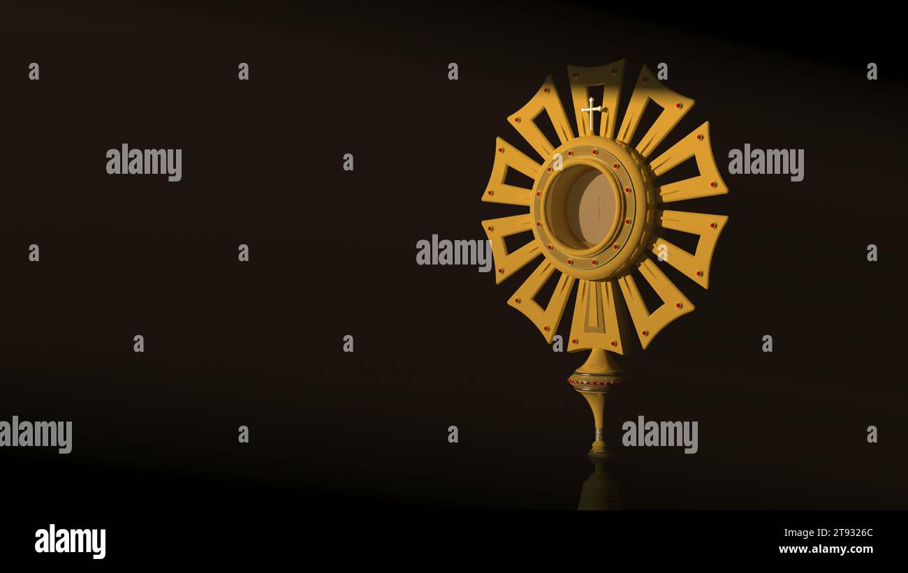A monstrance containing the consecrated host, which is Our Lord Jesus ...