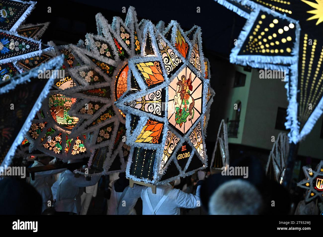 The Glöcklerlauf is an old custom around Lake Traunsee; men and women ...