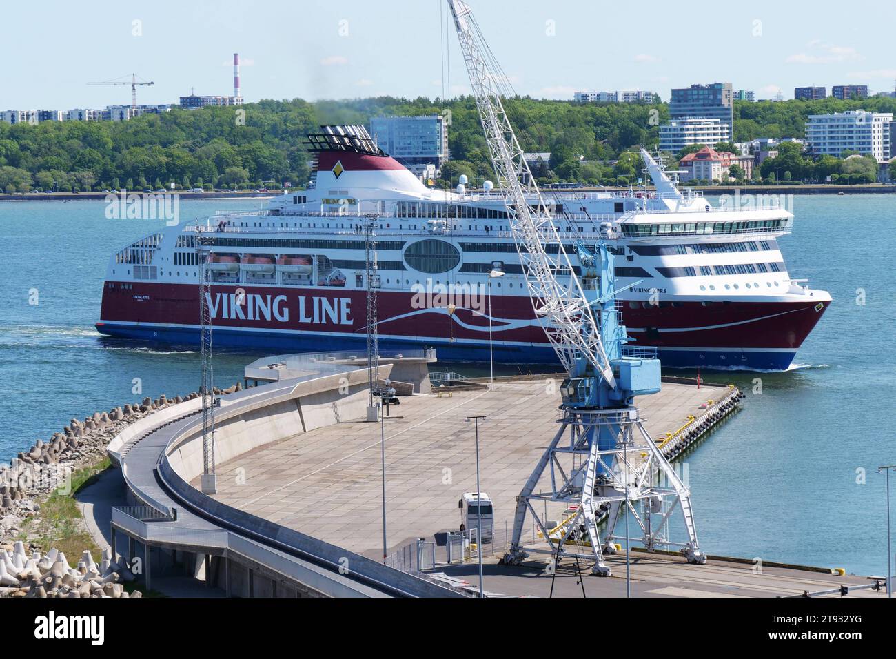 Viking Line - Viking XPRS Faehre leauft im Hafen von Stockholm Schweden ...