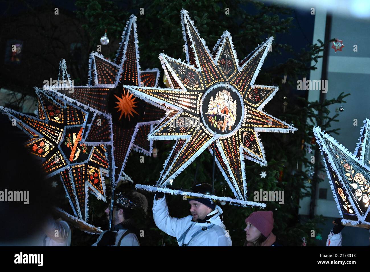 The Glöcklerlauf is an old custom around Lake Traunsee; men and women ...