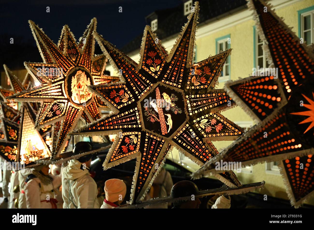 The Glöcklerlauf is an old custom around Lake Traunsee; men and women ...