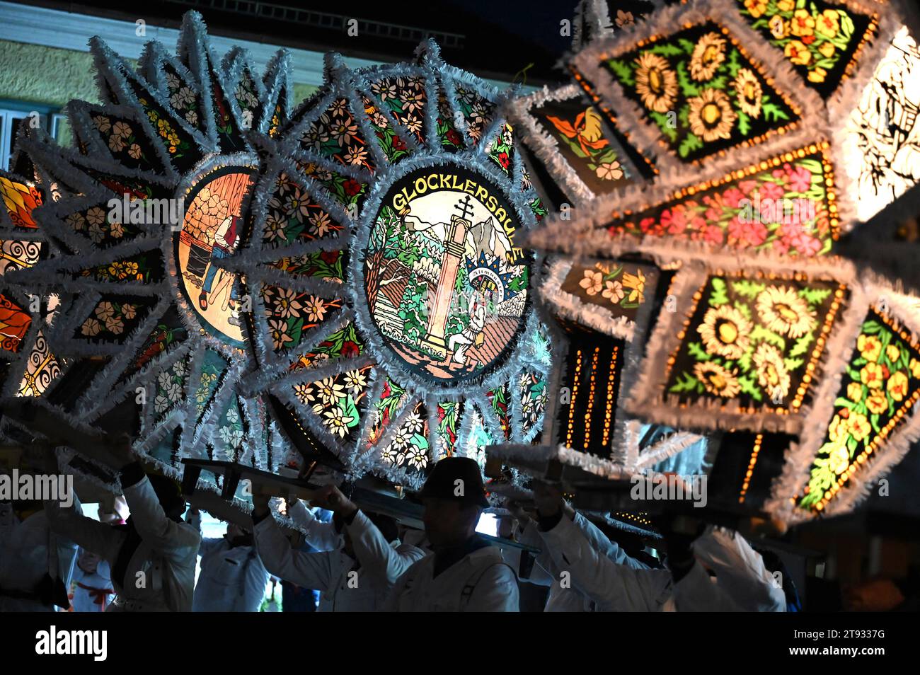 The Glöcklerlauf is an old custom around Lake Traunsee; men and women ...