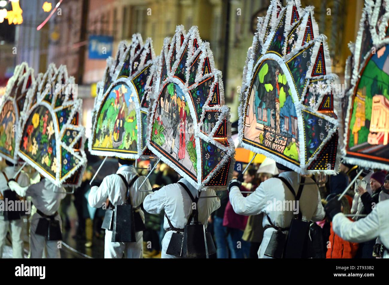 The Glöcklerlauf is an old custom around Lake Traunsee, men and women ...