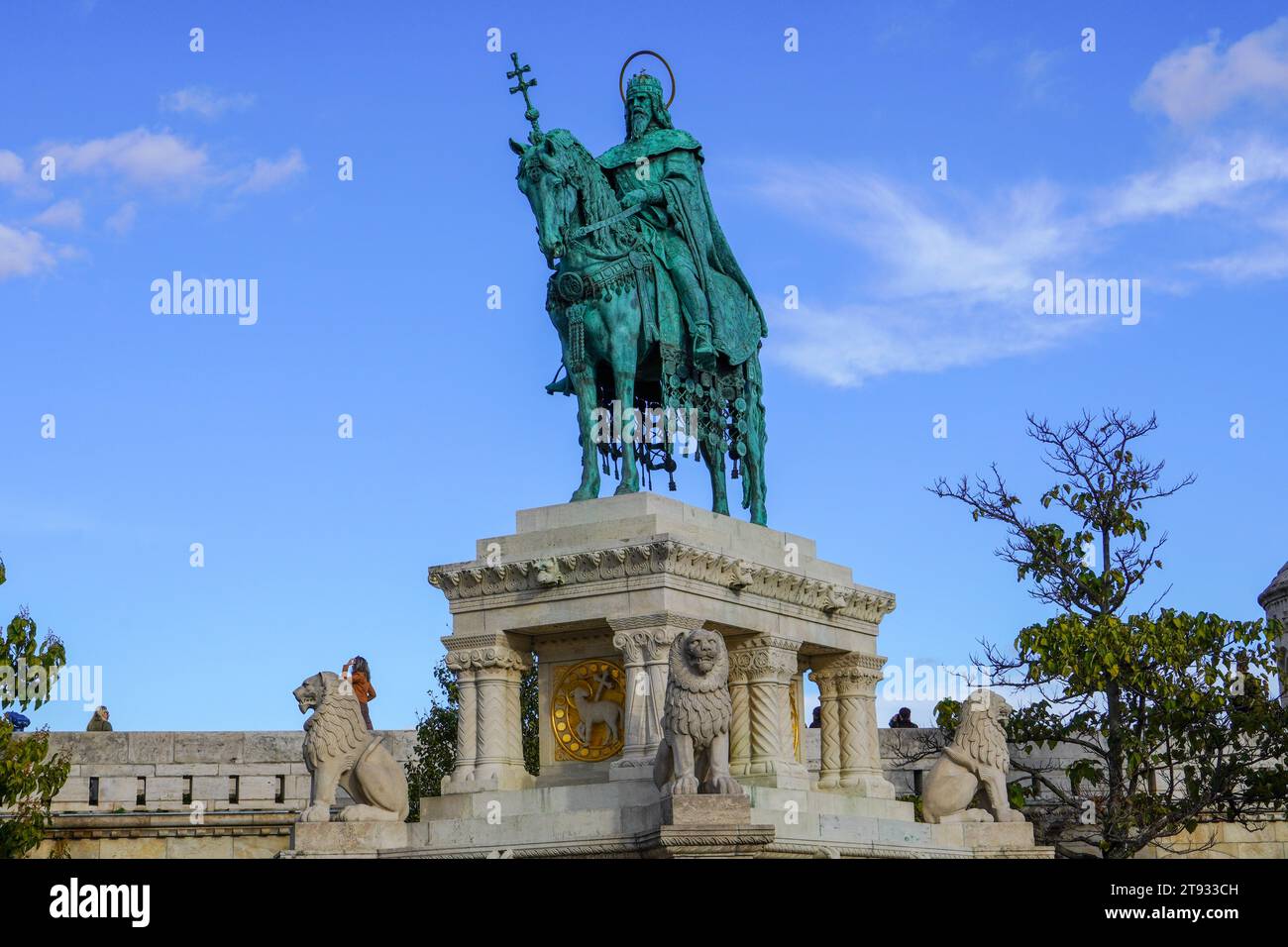 Budapest, Hungary, November 3, 2023: The statue of St. Stephen at ...