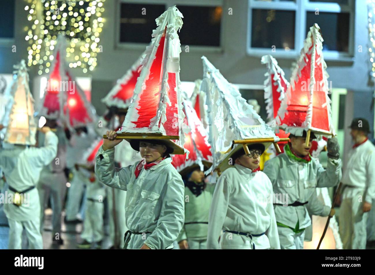The Glöcklerlauf is an old custom around Lake Traunsee, men and women ...