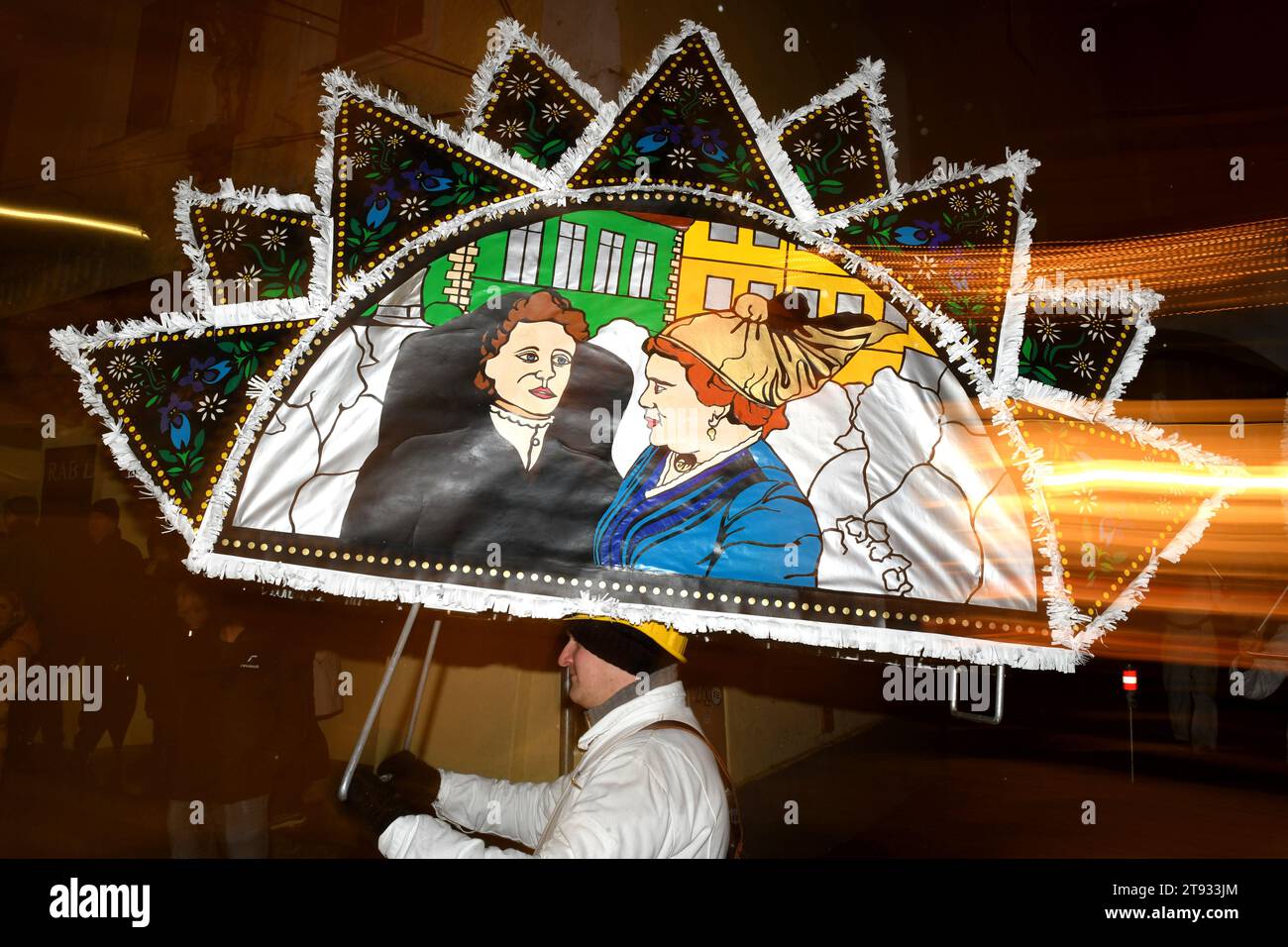 The Glöcklerlauf is an old custom around Lake Traunsee, men and women ...