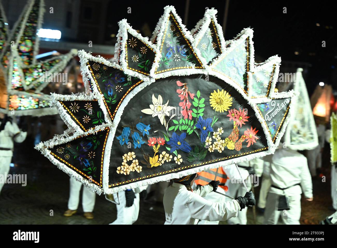 The Glöcklerlauf is an old custom around Lake Traunsee, men and women ...