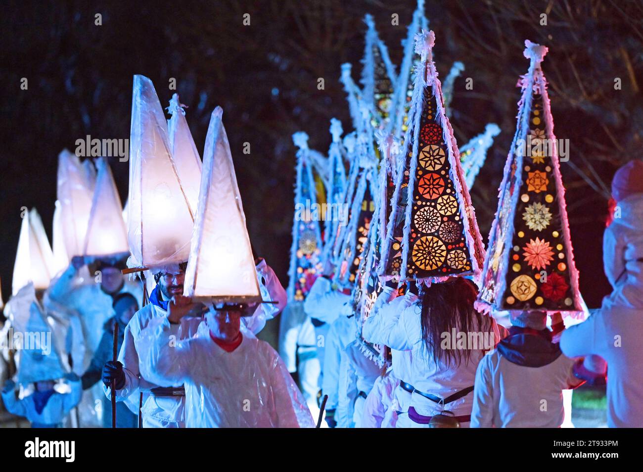 The Glöcklerlauf is an old custom around Lake Traunsee, men and women ...