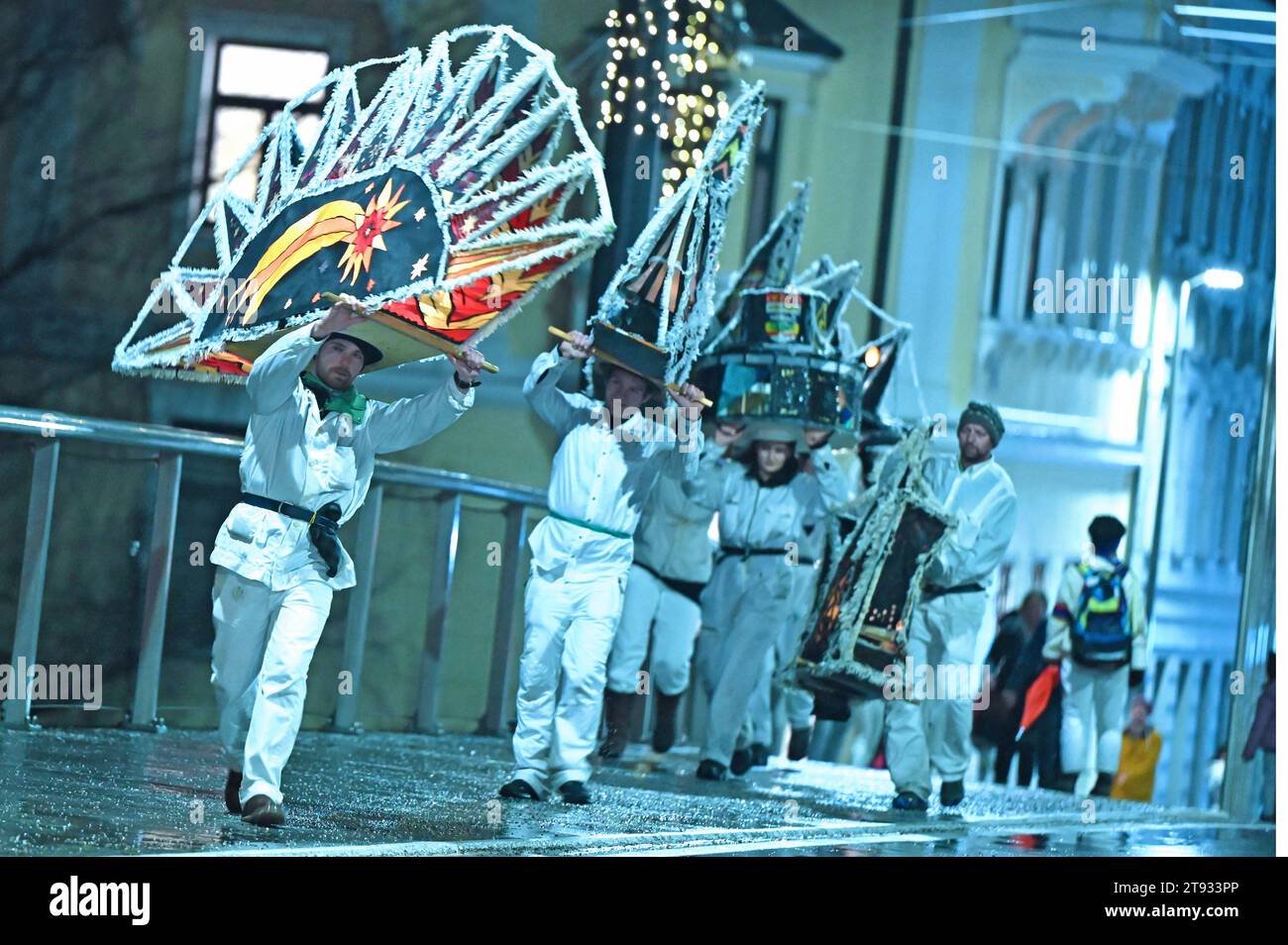 The Glöcklerlauf is an old custom around Lake Traunsee, men and women ...