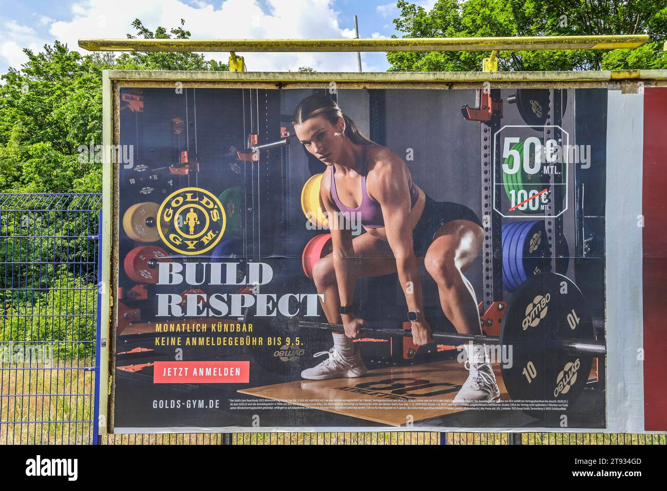 Werbeplakat, Großposter, Golds Gym, Haselhorst, Spandau, Berlin ...