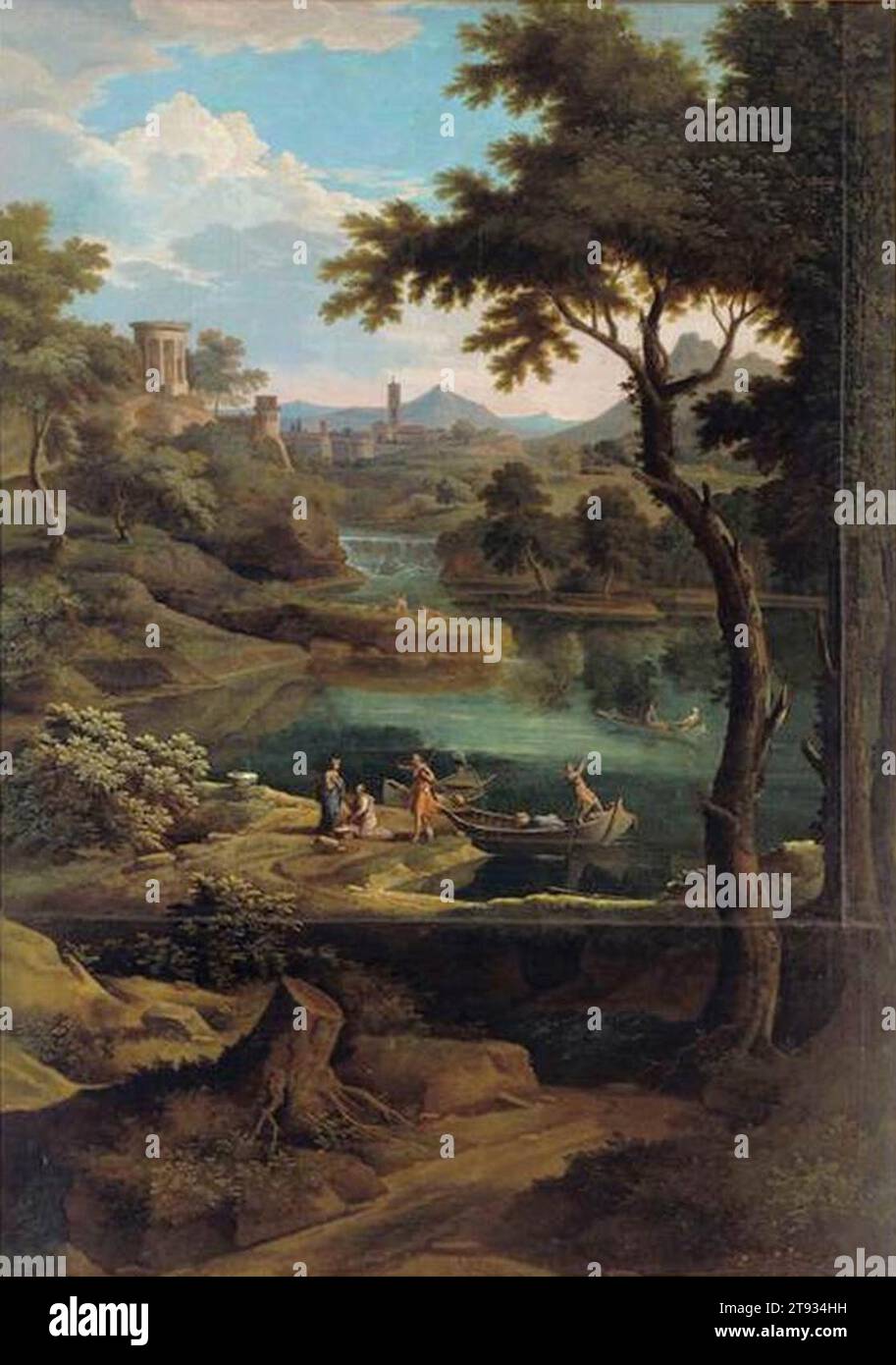 River Landscape - by Etienne Allegrain Stock Photo - Alamy