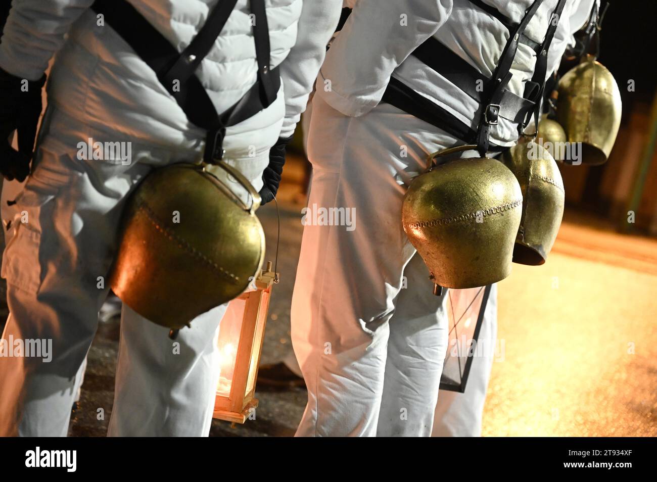 The Glöcklerlauf is an old custom around Lake Traunsee; men and women ...