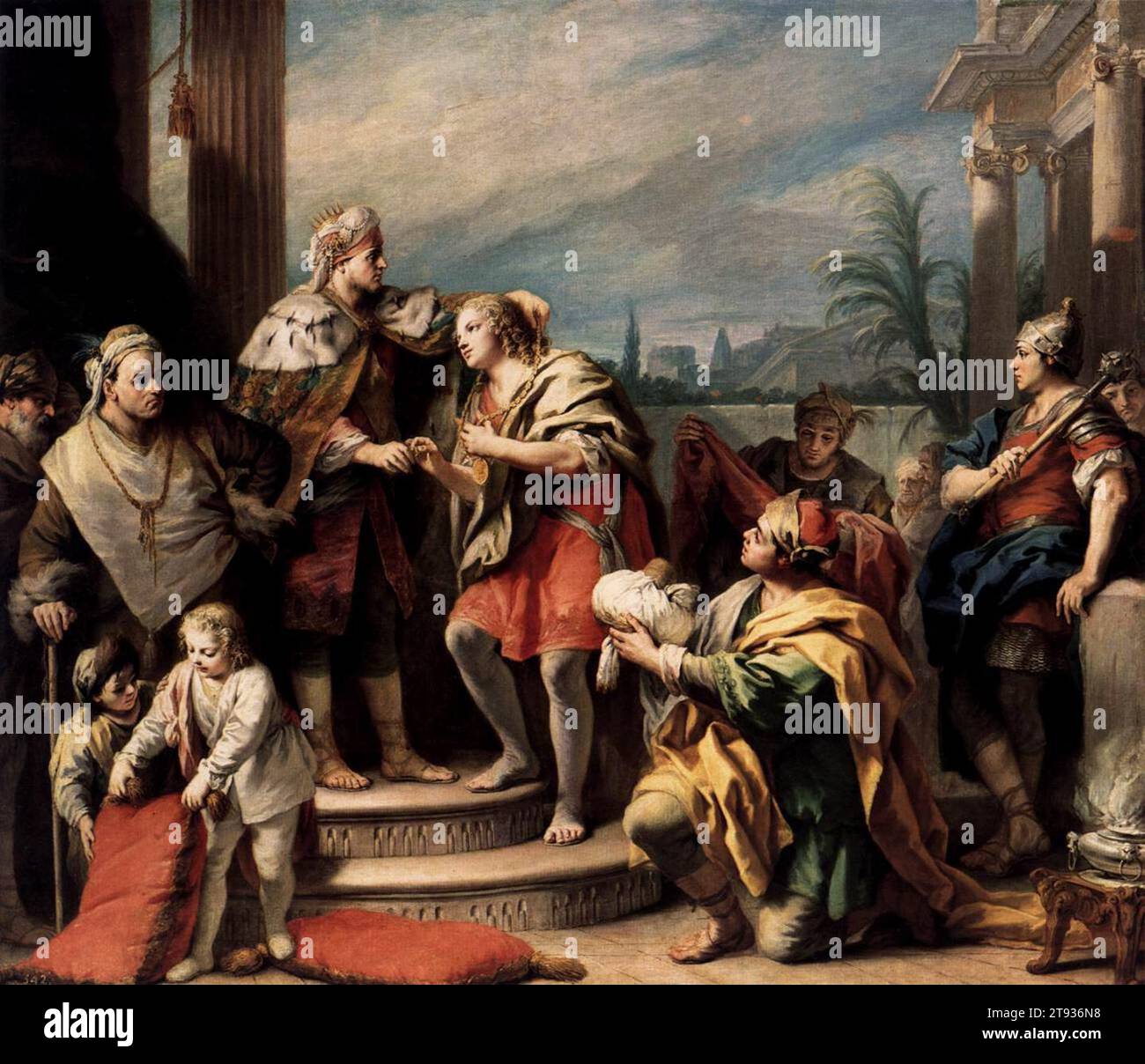 Joseph in the Pharaoh's Palace - by Jacopo Amigoni Stock Photo - Alamy