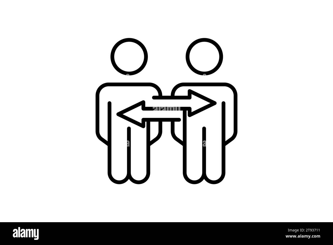 empathy icon. human with arrow. line icon style. simple vector design ...