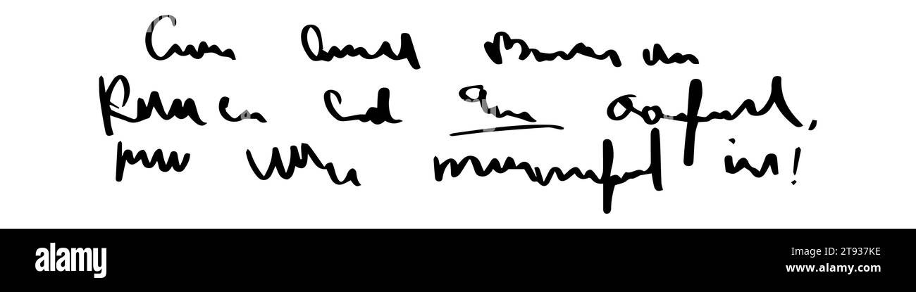 Handwritten Unreadable ink stroke, doodle illegible fictional language ...