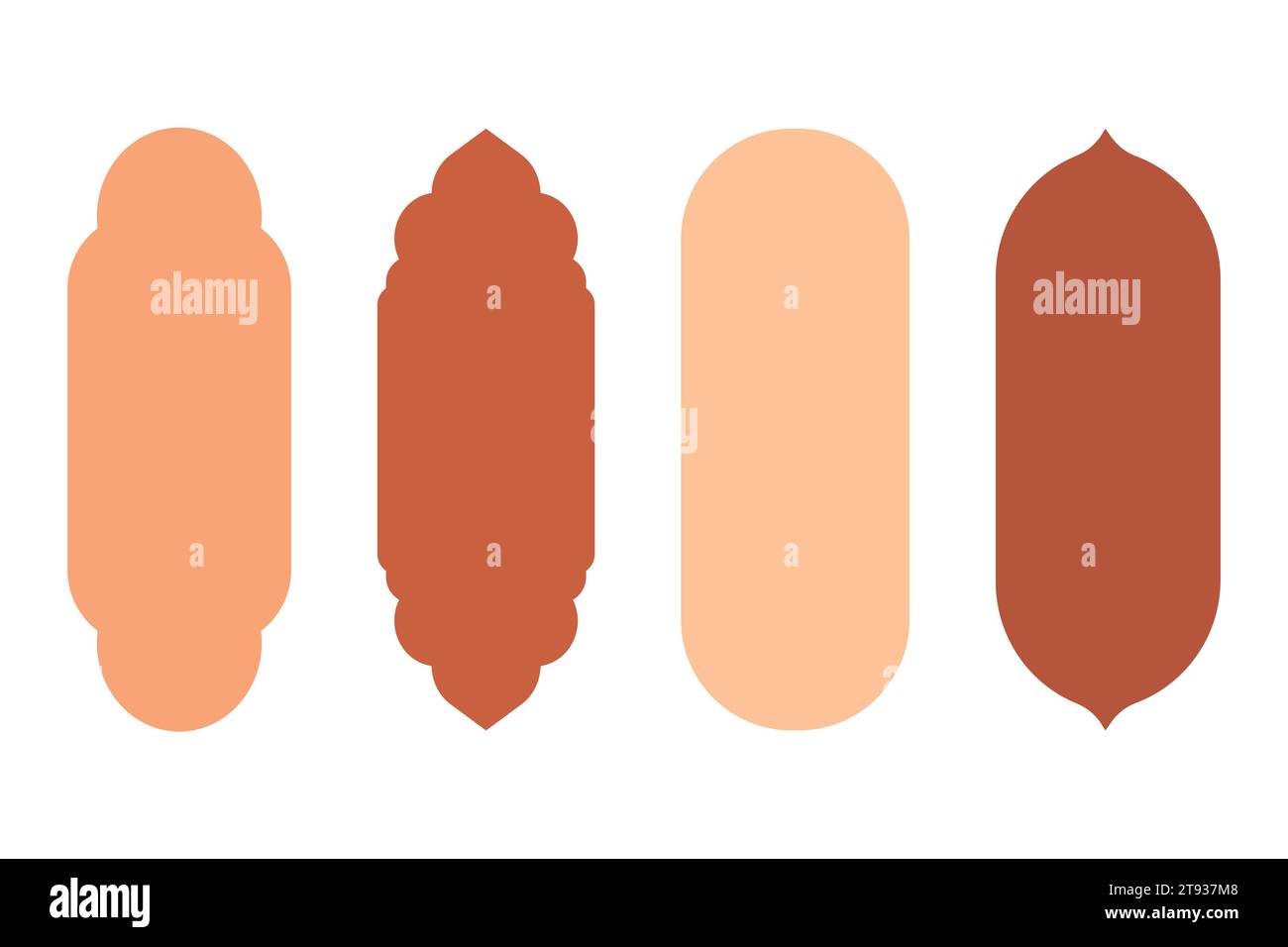 Set islamic arch frames, minimal boho borders, windows, arabic isolated ...