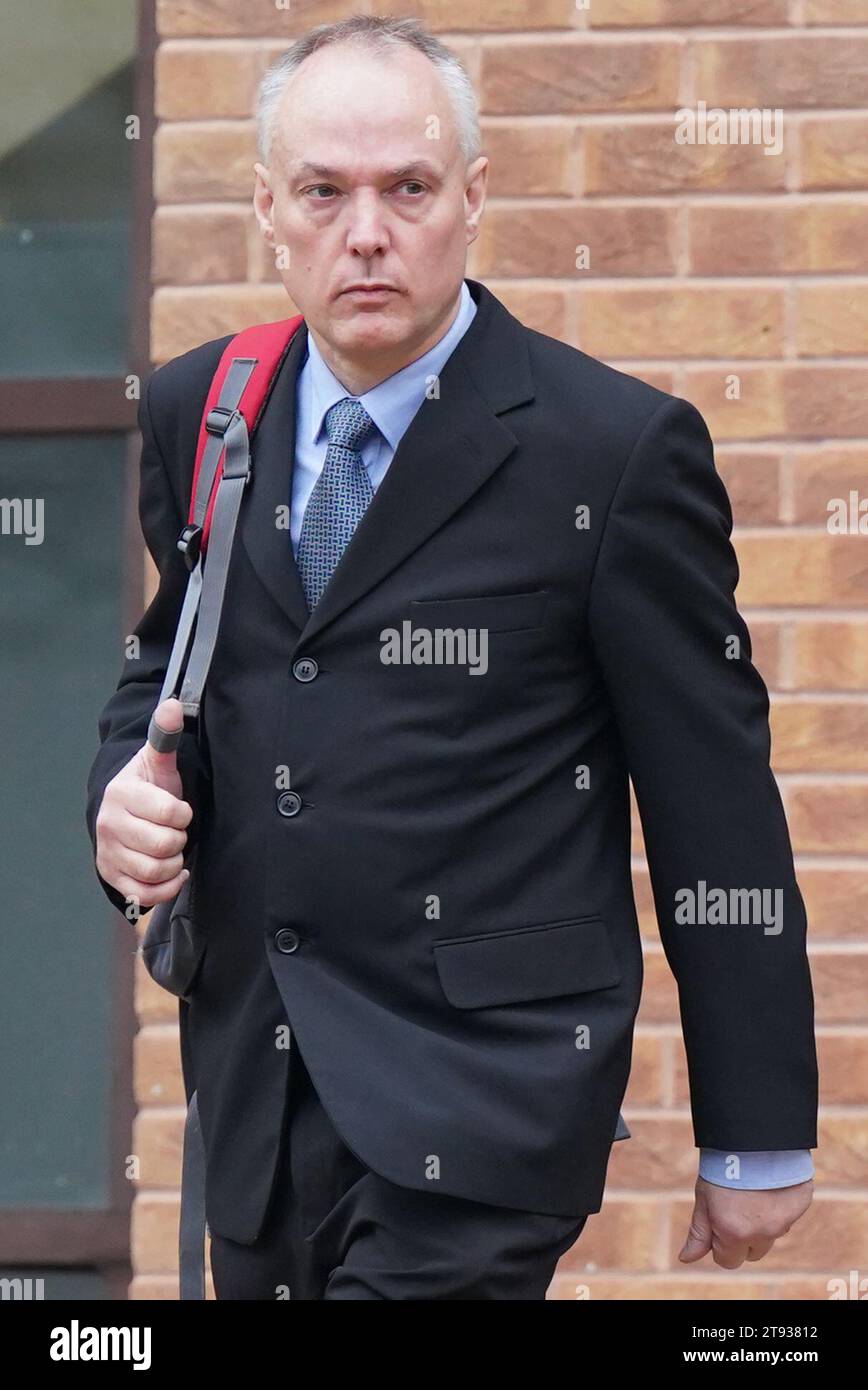Derbyshire Constabulary PC Shaun Elliott leaves Derby Crown Court ...