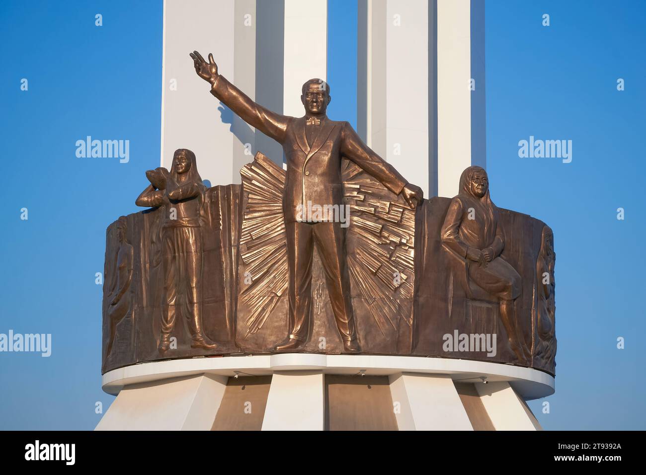 Monument of ataturk and modern turkish woman hi-res stock photography ...