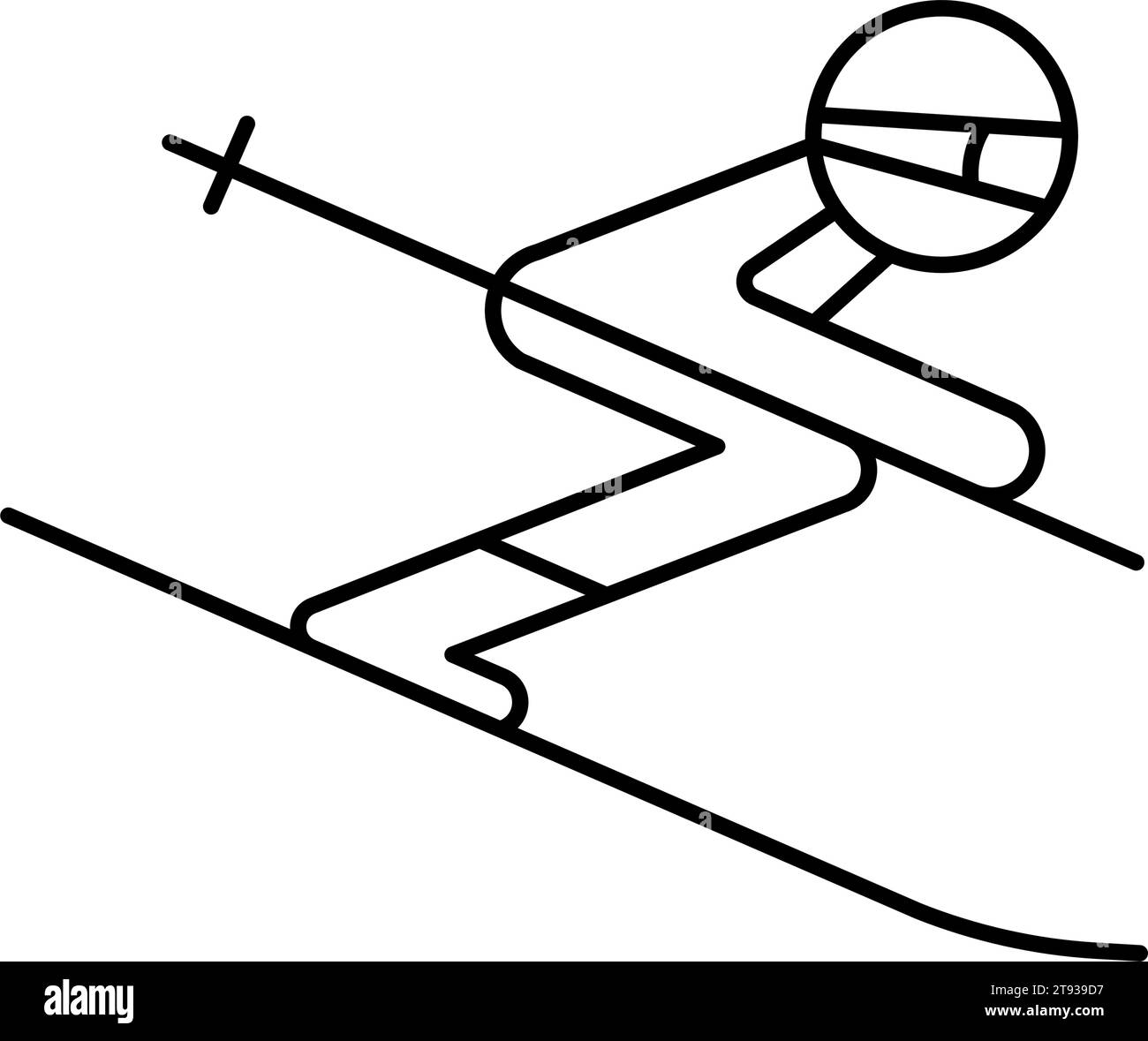 Skier icon symbol. Outline vector illustration Stock Vector Image & Art ...