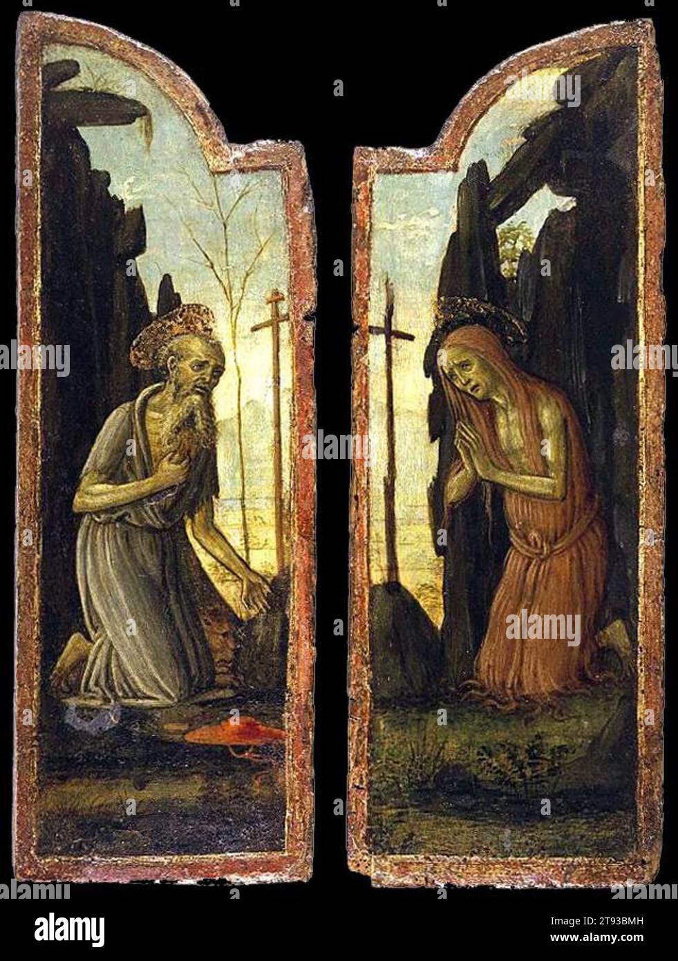 St Jerome and St Mary of Egypt - by ARCANGELO DI JACOPO DEL SELLAIO ...