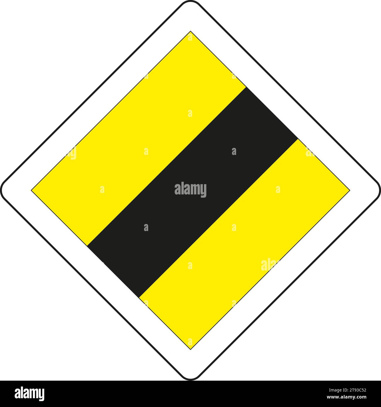 Road sign: End of priority road Stock Photo - Alamy