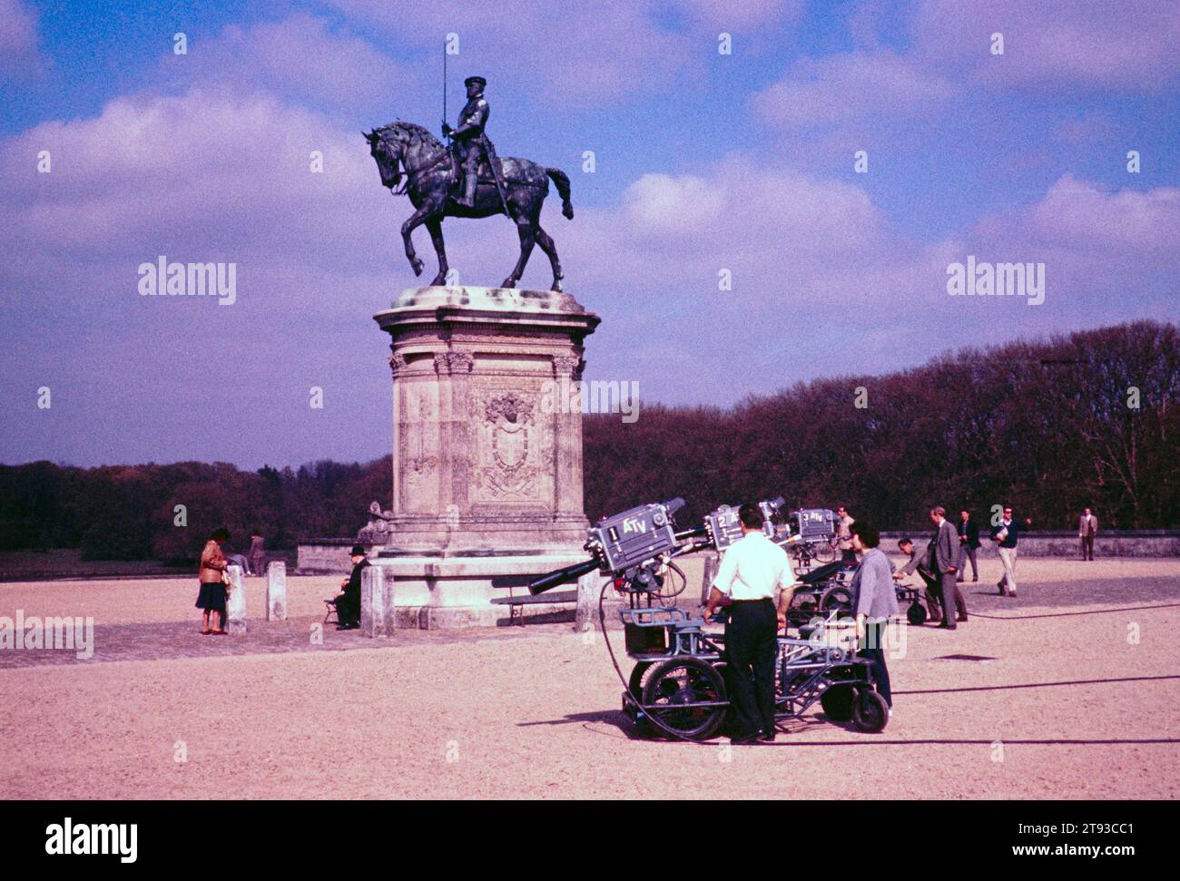 ATV outside broadcast ITV camera crew, France, early 1960s Stock Photo ...