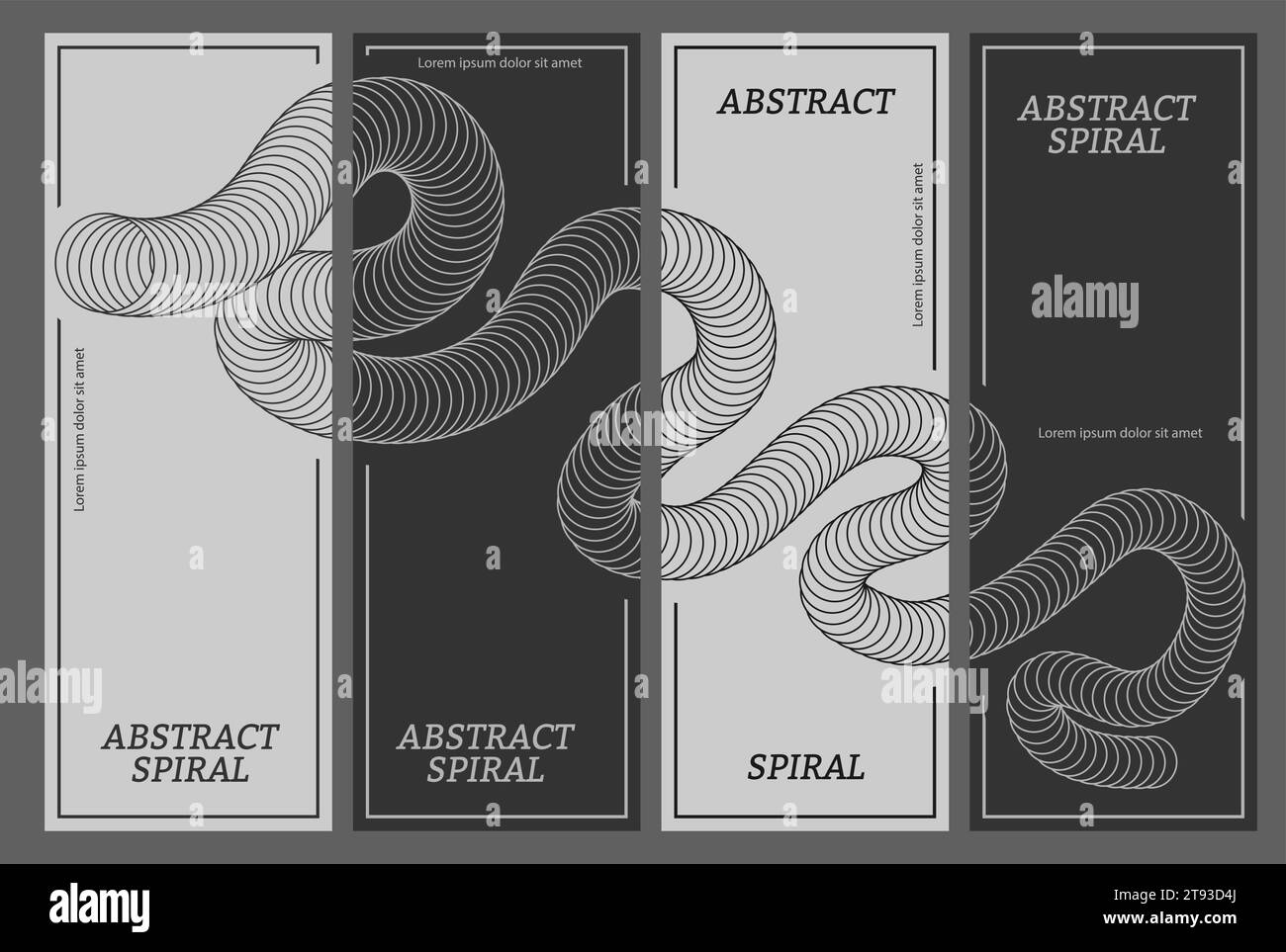 The silver spiral. A set of designs of a composite cover, banner ...