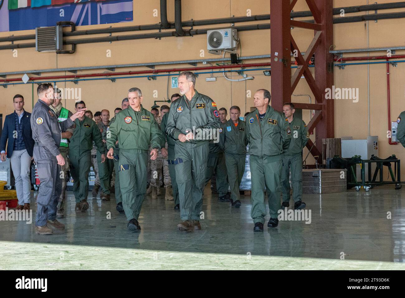King Felipe VI (c) during a visit to the 'Tactical Leadership Programme ...