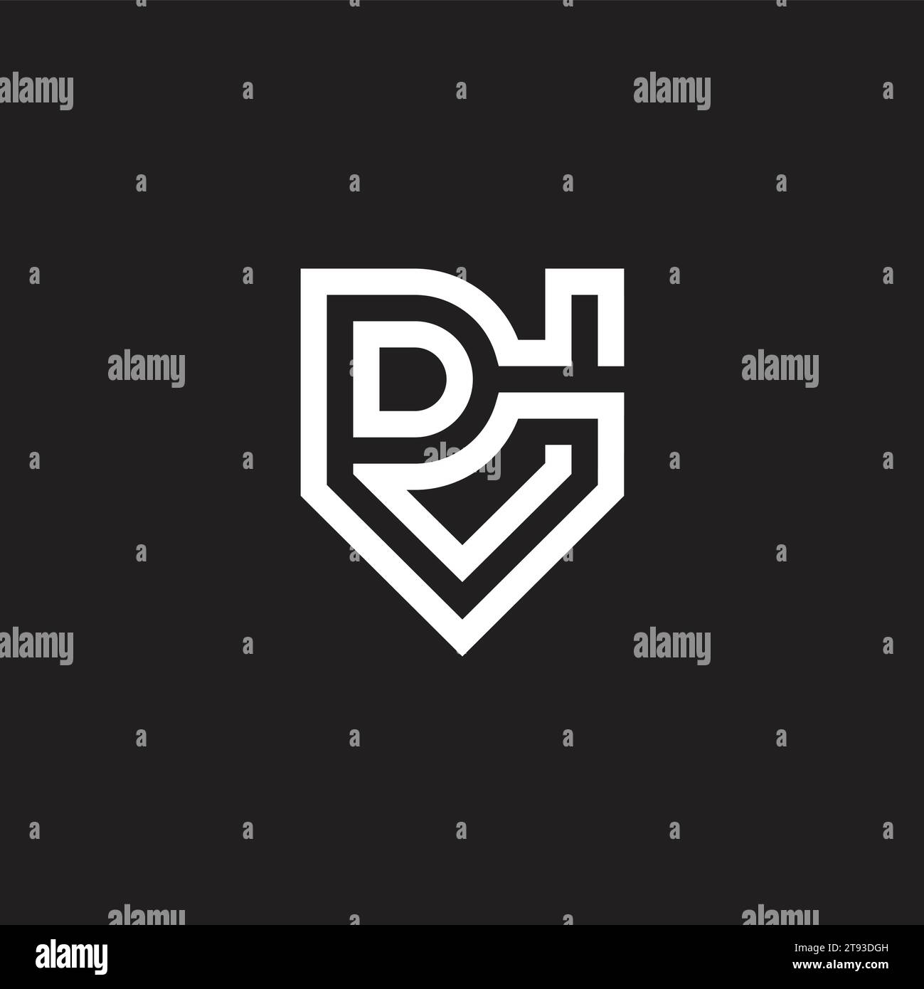 letter pv simple outline geometric logo vector Stock Vector Image & Art ...