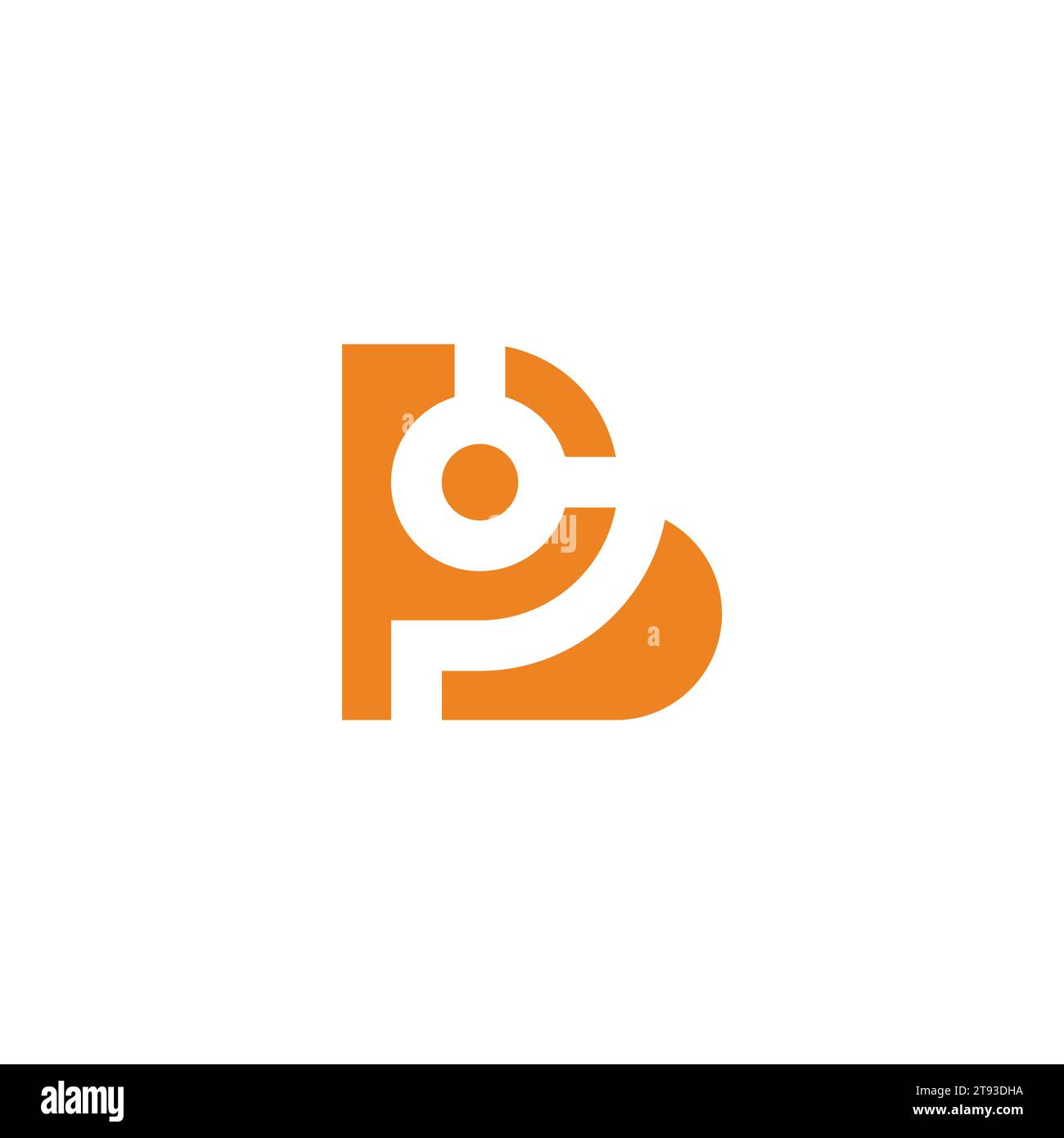 abstract geometric letter pb cute yellow logo vector Stock Vector Image ...