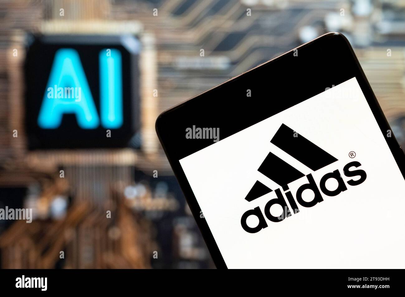 In this photo illustration, the German multinational sports clothing ...