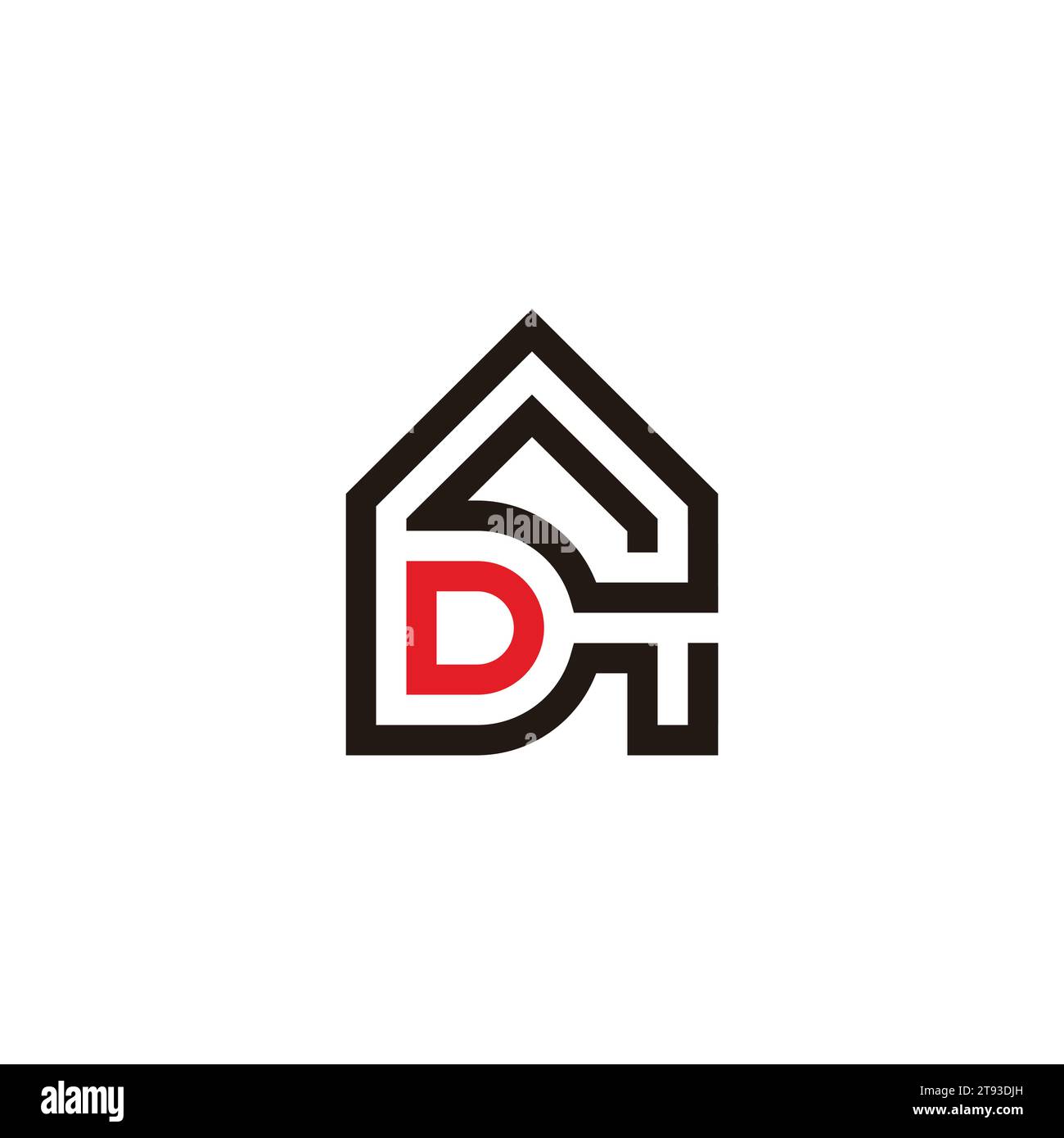 letter d home estate outline geometric colors logo vector Stock Vector ...