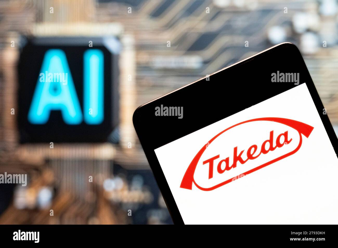 In this photo illustration, the Japanese multinational pharmaceutical ...