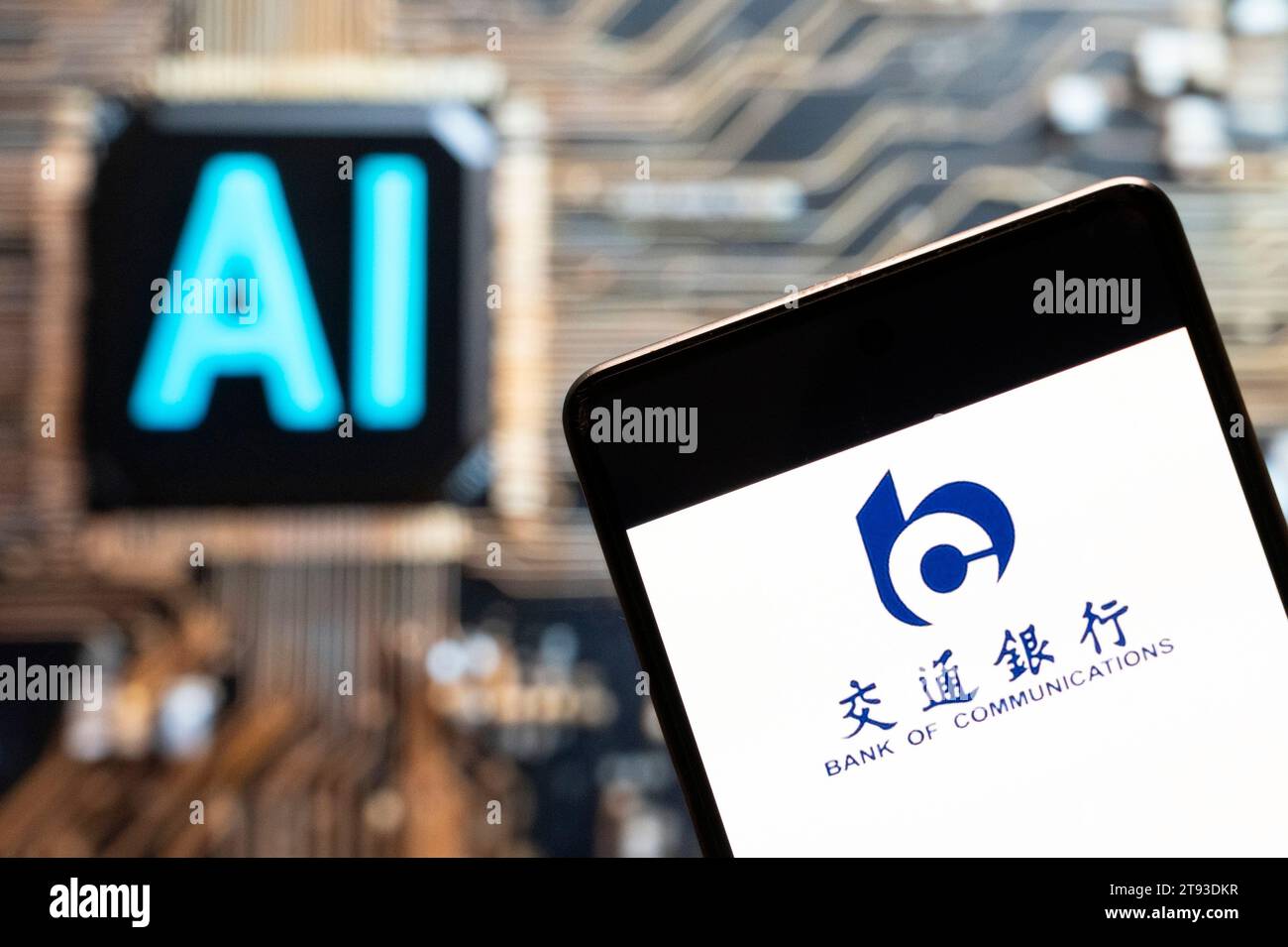 In this photo illustration, the Chinese Bank of Communications logo ...