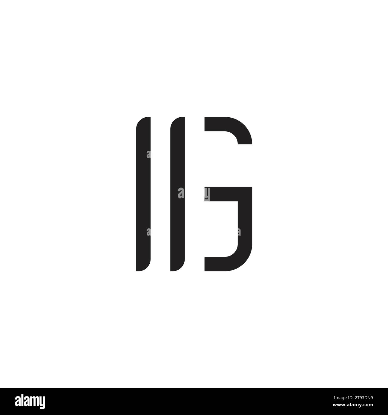 letter ig 2g simple stripes geometric logo vector Stock Vector Image ...