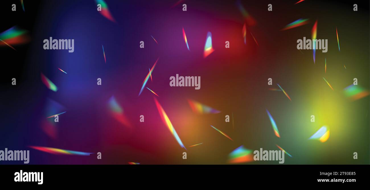 Blurred rainbow refraction overlay effect. Light lens prism effect on ...