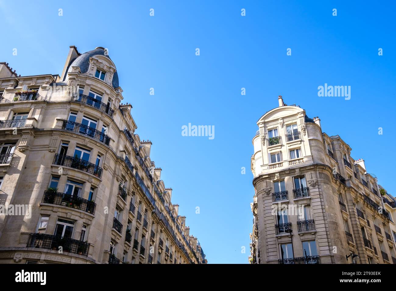 Paris, France - October 8, 2023 : View of typical parisian buildings in ...