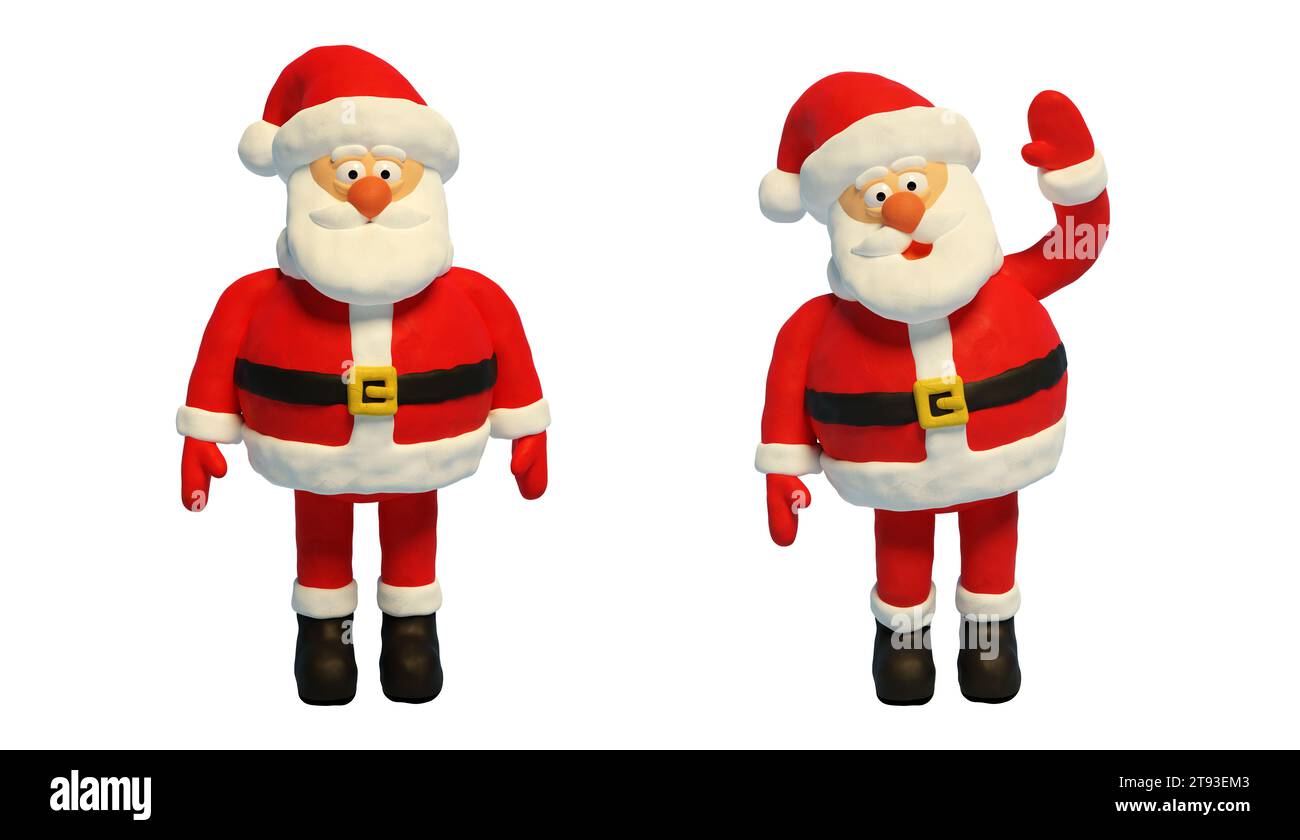 Santa waving hand merry christmas Cut Out Stock Images & Pictures - Alamy