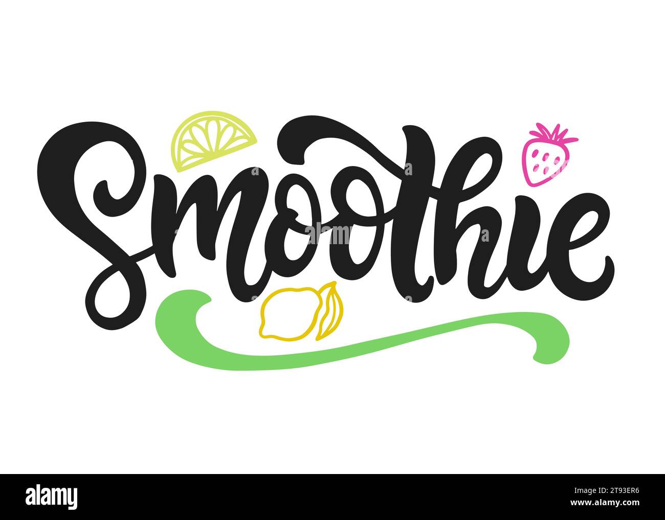 Smoothie bar logo badge calligraphy lettering Stock Vector Image & Art ...
