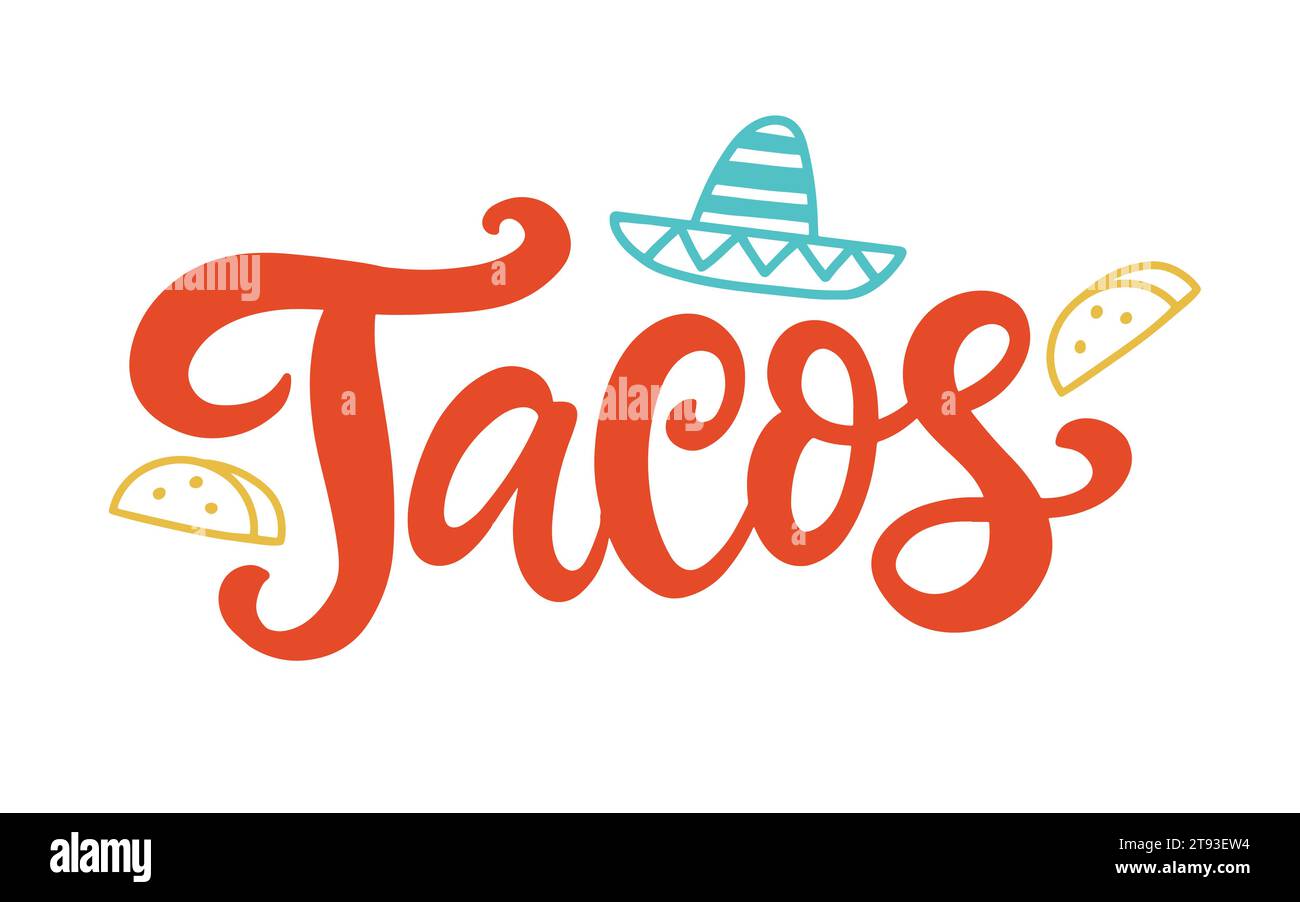 Sombrero hat tacos mexican Stock Vector Images - Alamy