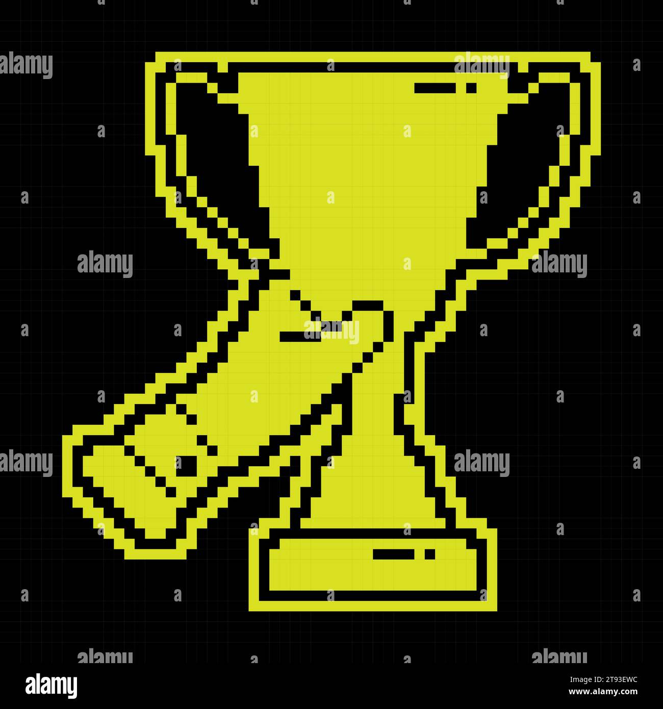 Pixel silhouette icon. hand holds prize, sports cup for participation ...