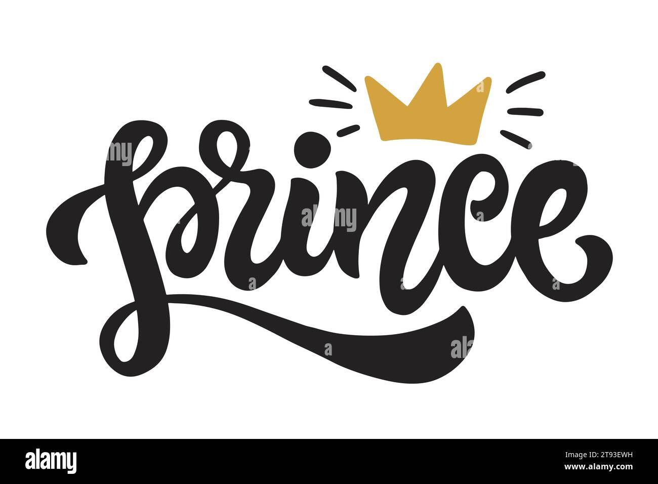 Prince hand written lettering typography template Stock Vector Image ...