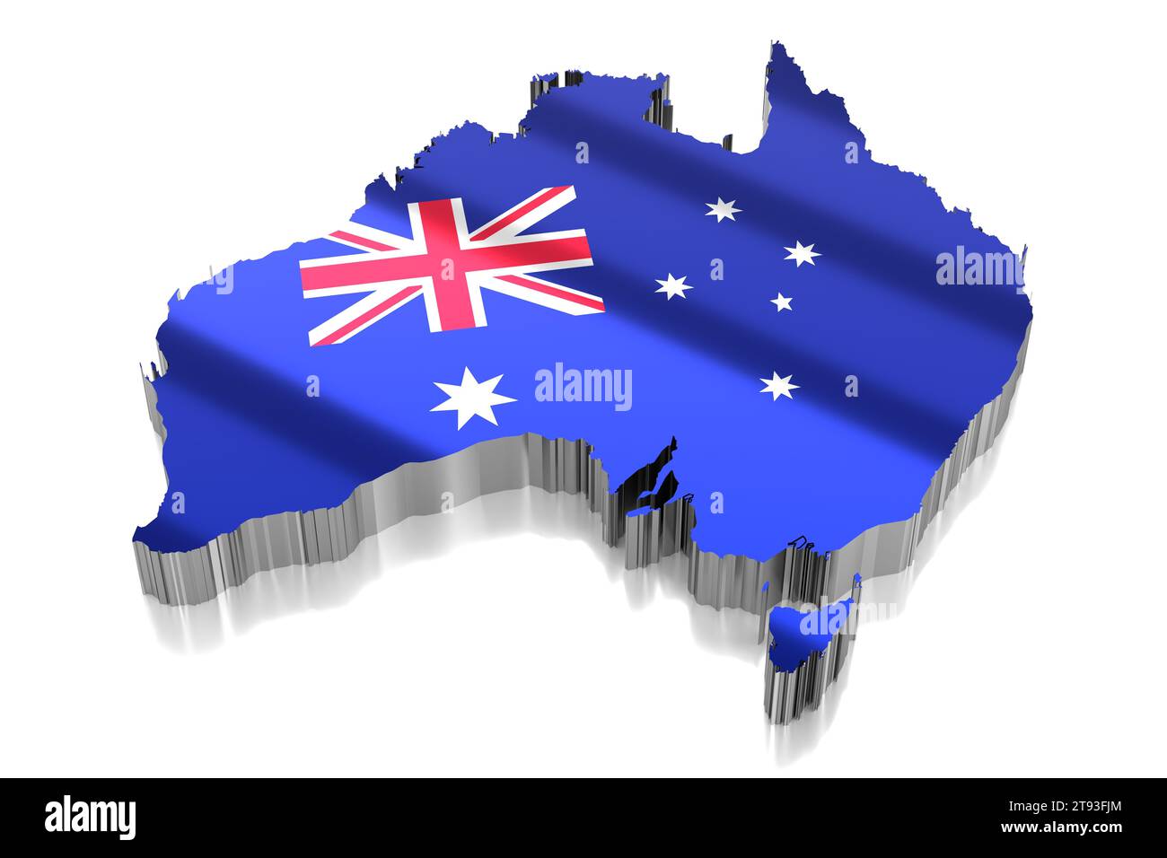 Australia - country borders - 3D illustration Stock Photo - Alamy