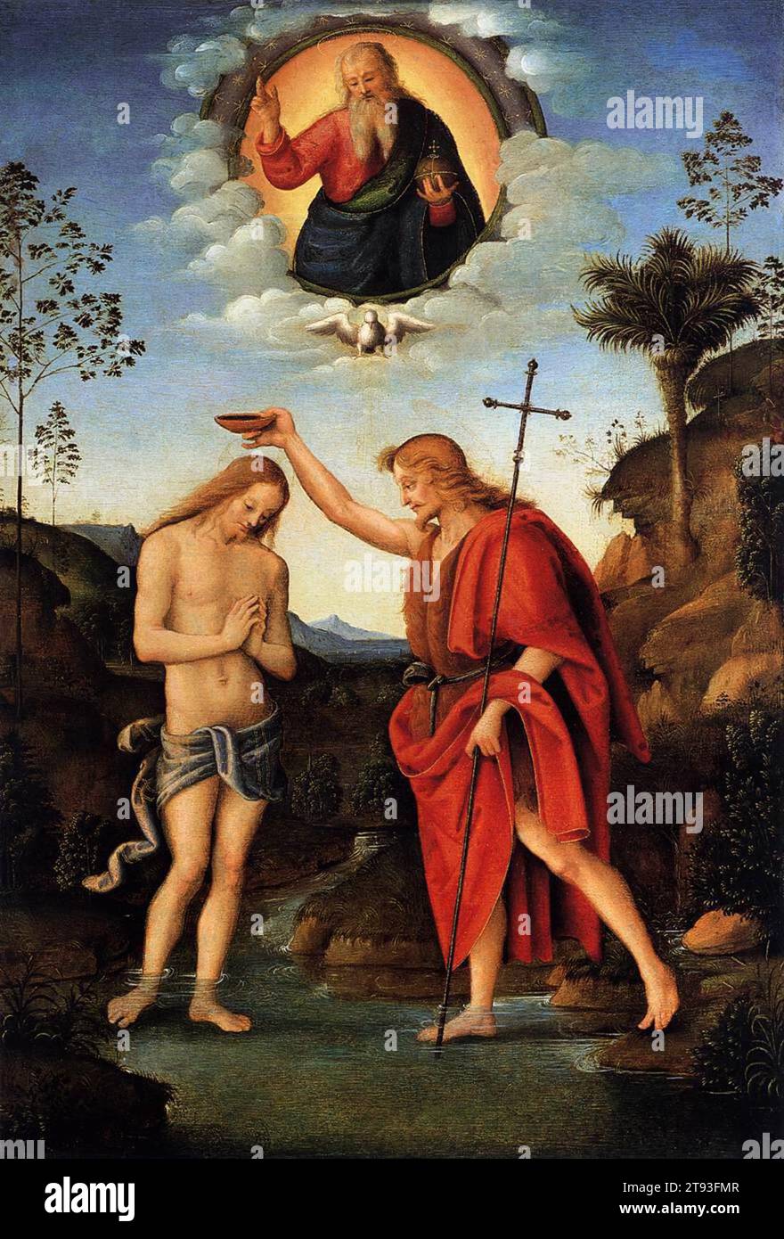 Baptism of Christ c. 1520 by BACCHIACCA Stock Photo - Alamy